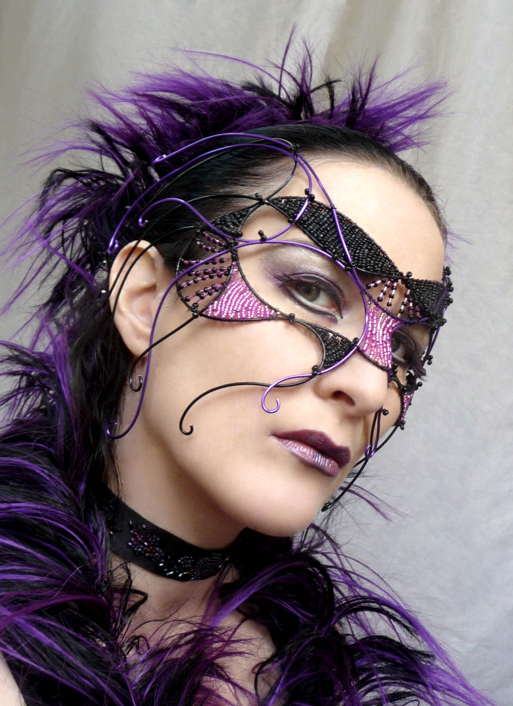 Purple And Black Cyber Goth Mask on Luulla