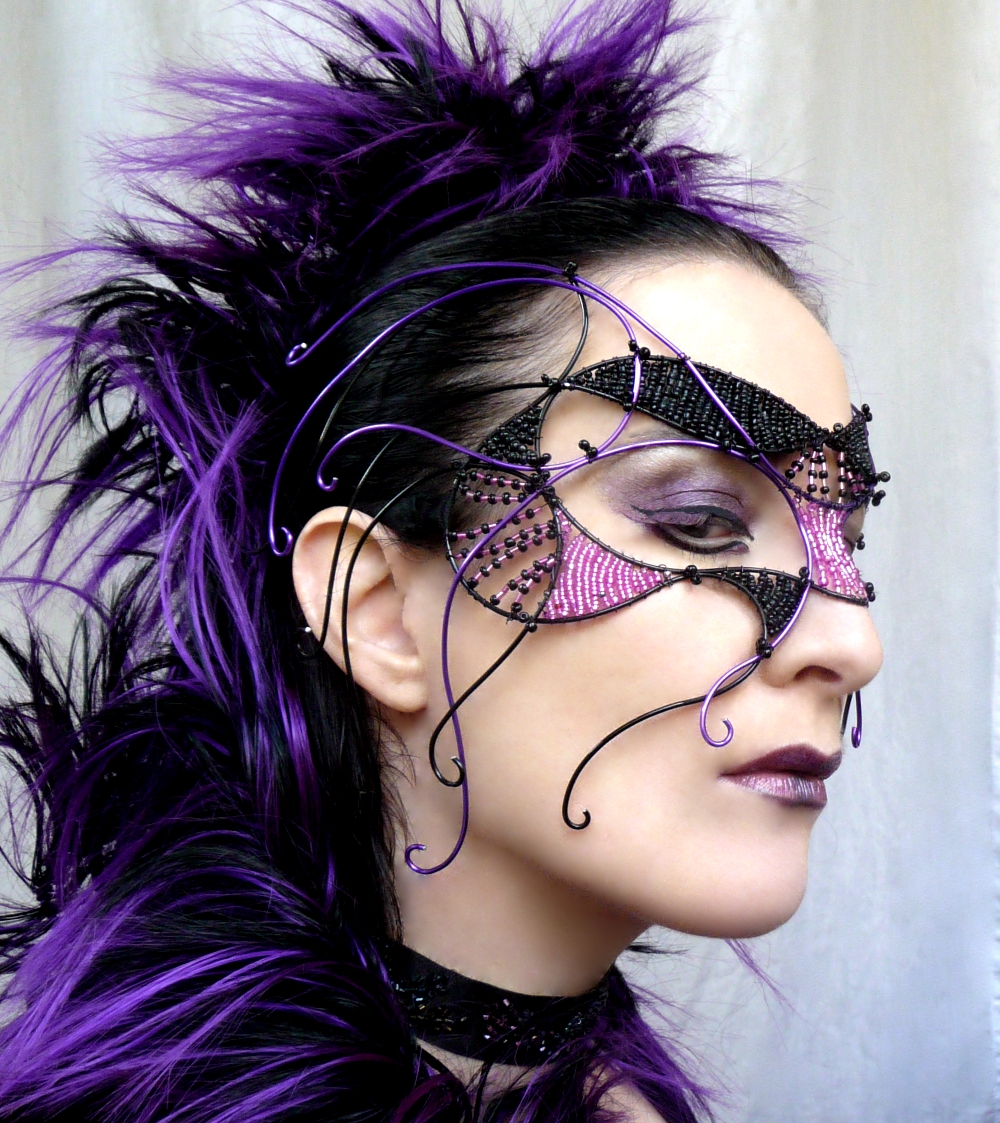 Purple And Black Cyber Goth Mask on Luulla